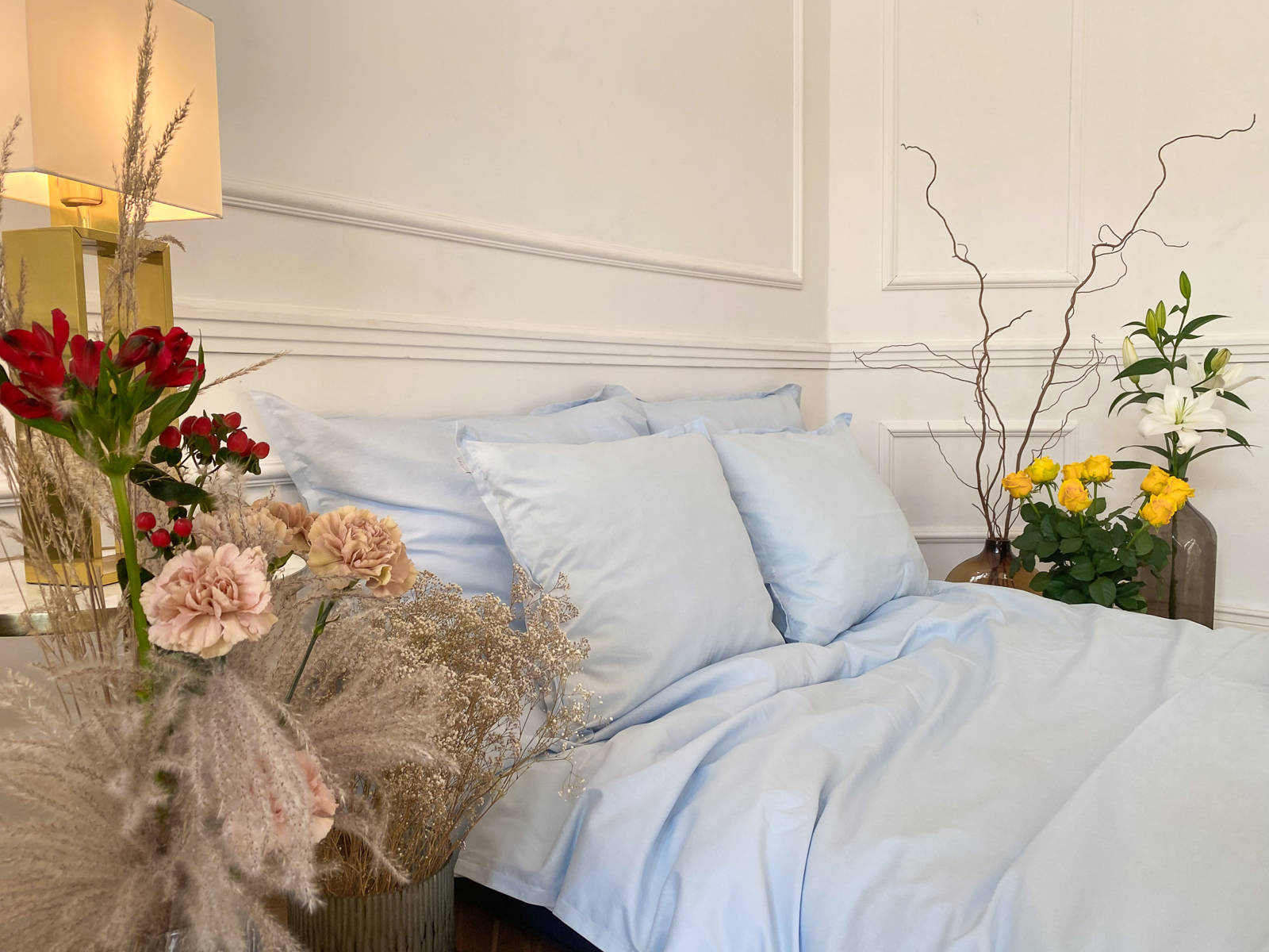 Komplet pościeli bawełnianej Ballad Blue 140/200 + 2 x 70/80 ...