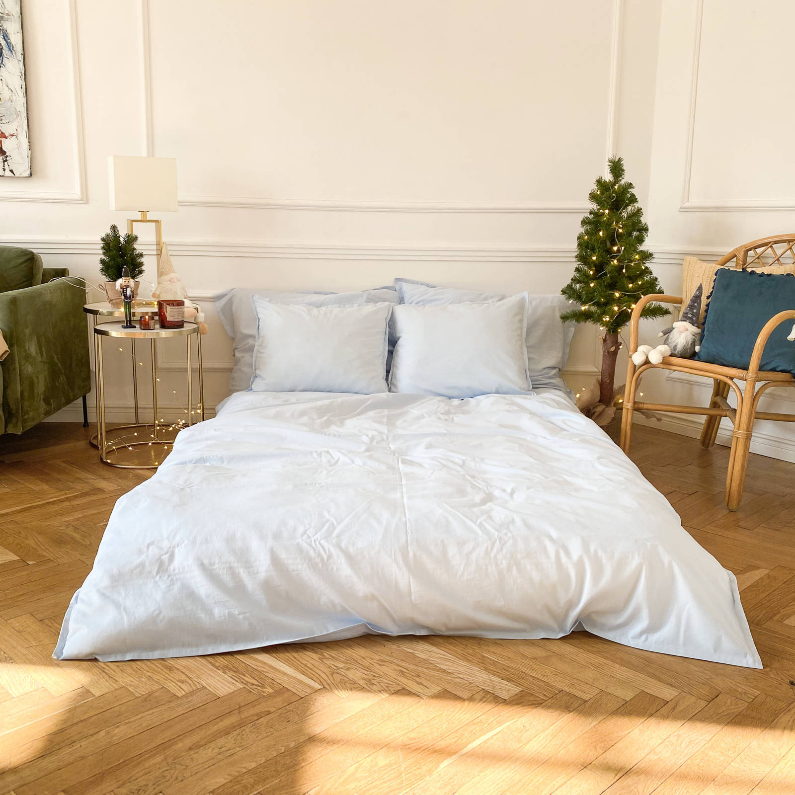 Komplet pościeli bawełnianej Ballad Blue 140/200 + 2 x 70/80 ...